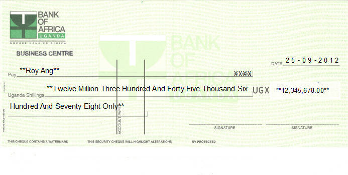 BoU lowers amount to be written on cheques * Kikubo Lane