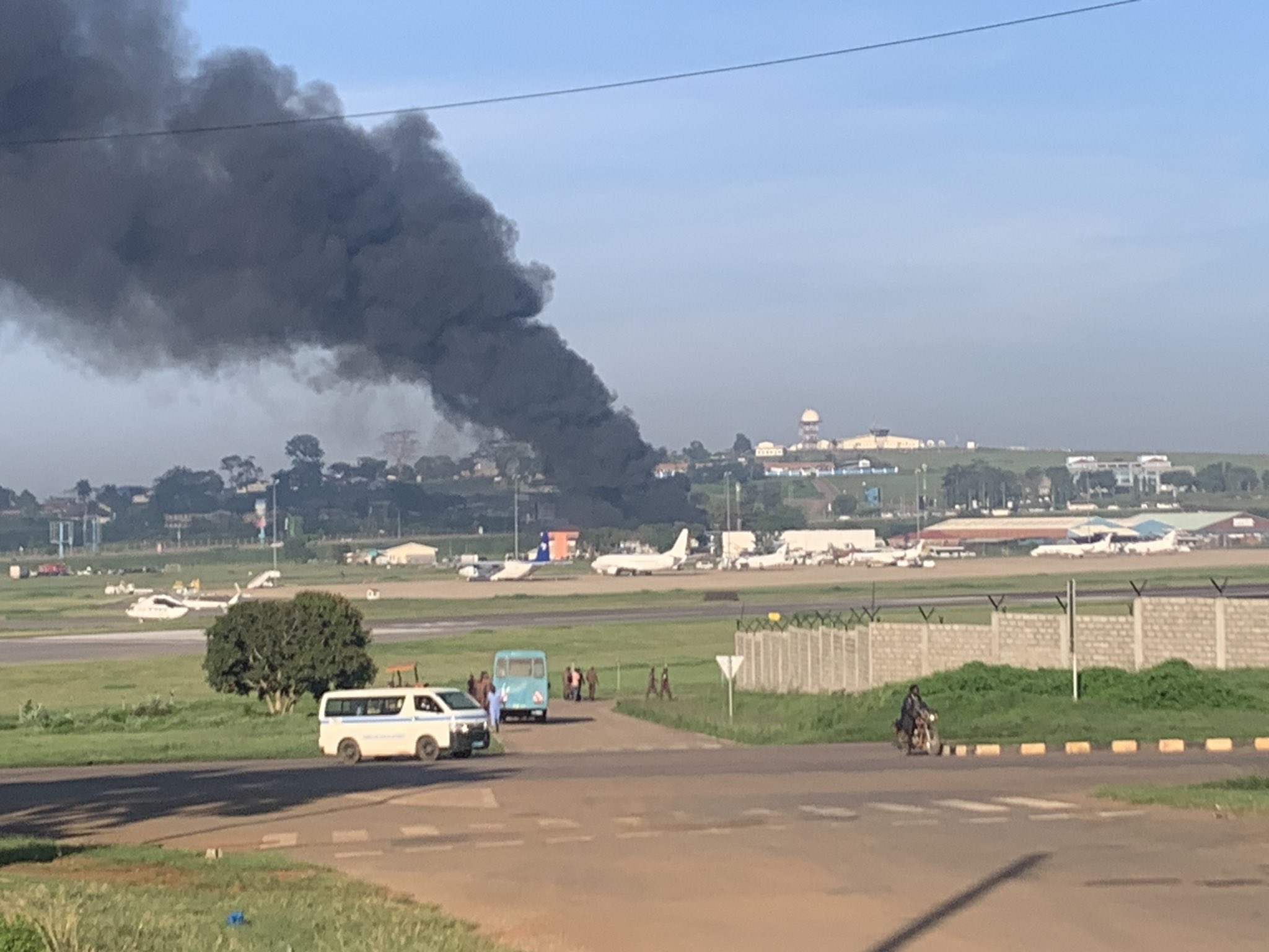 NMS speaks out on fire incident near Entebbe Airport