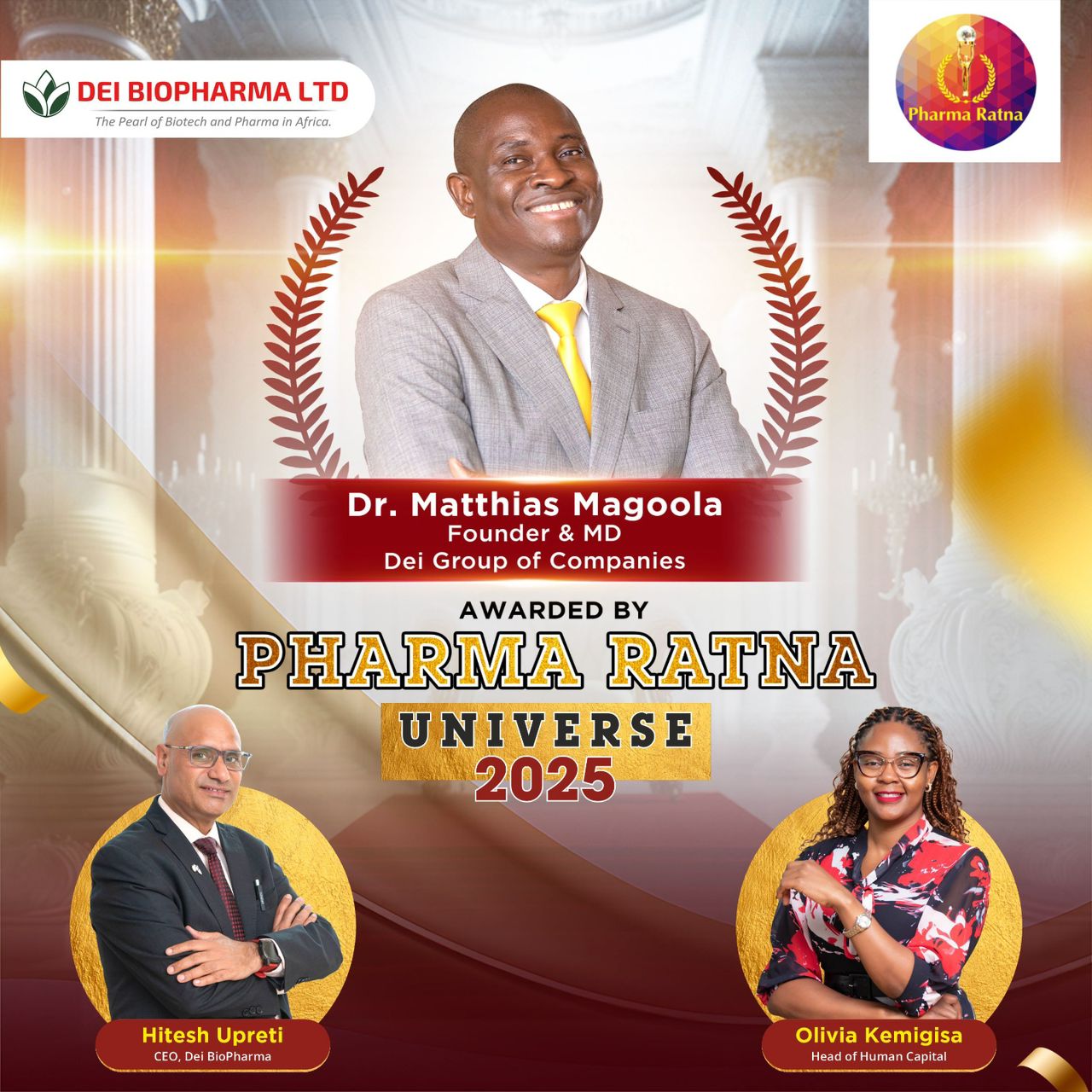 Ugandan scientist Dr. Magoola receives major Indian Pharma Award